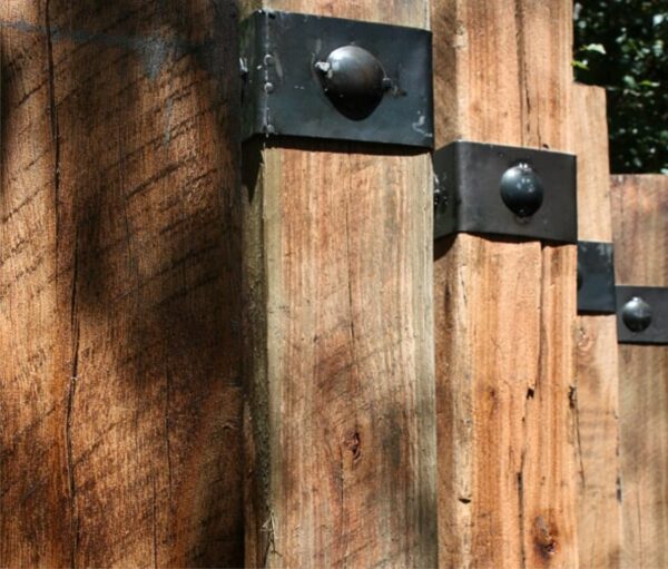 Cube-Pole - Badec Bros Deco - Wood poles with Stainless steel straps