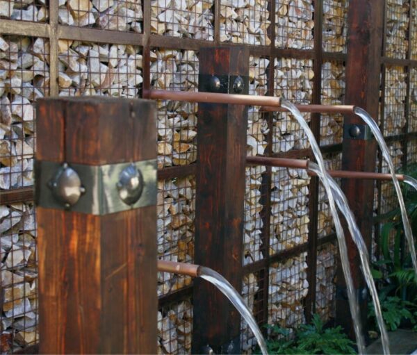 Cube-Pole - Badec Bros Deco - Wood poles with Stainless steel straps